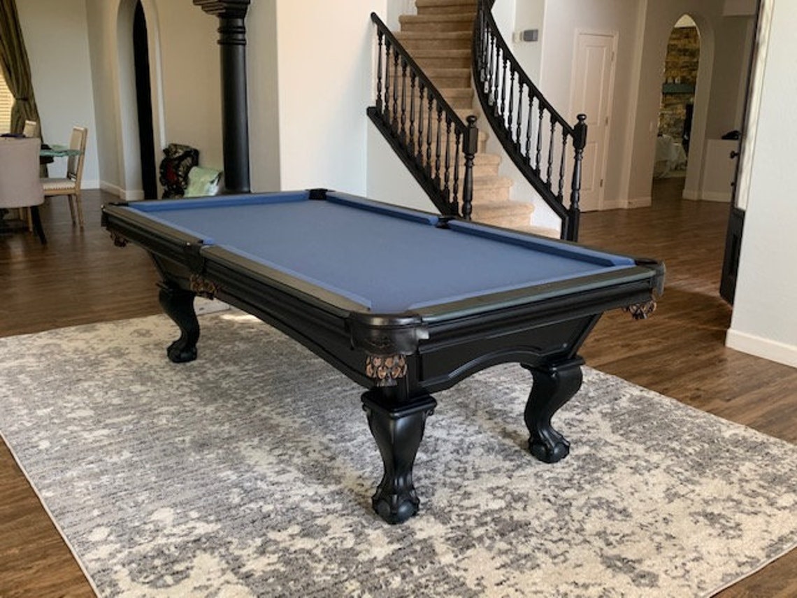 7ft or 8ft Poseidon Pool Table Matte Black & Titan Blue - Etsy