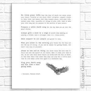 Tecumseh Poem Metal Print, Native American Shawnee Chief Tecumseh Quote ...
