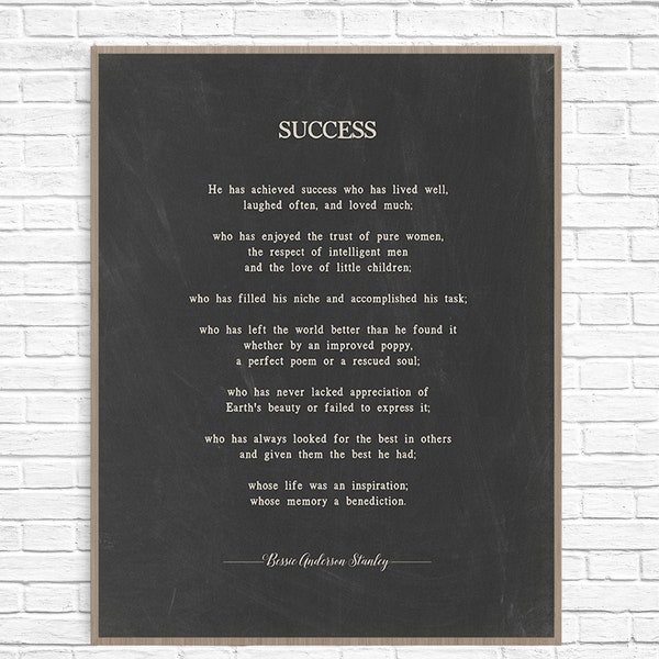 Success Poem - Etsy