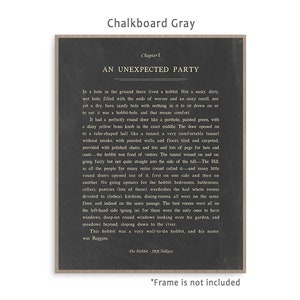 The Hobbit Chapter 1 an Unexpected Party Art Print Poster, JRR Tolkien ...