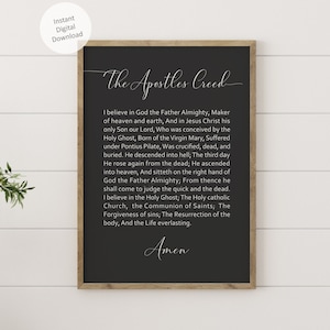 The Apostle's Creed Digital Download on Dark Gray Background, Apostolic ...