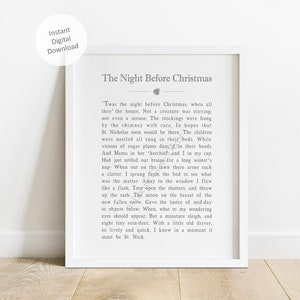 The Night Before Christmas Printable Wall Art, Book Page Print ...