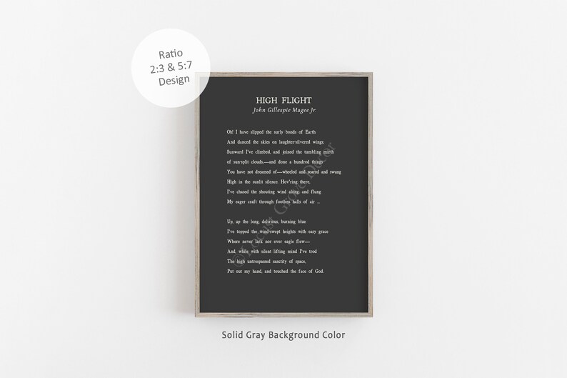 High Flight Poem by Fighter Pilot John Gillespie Magee Jr., Instant ...