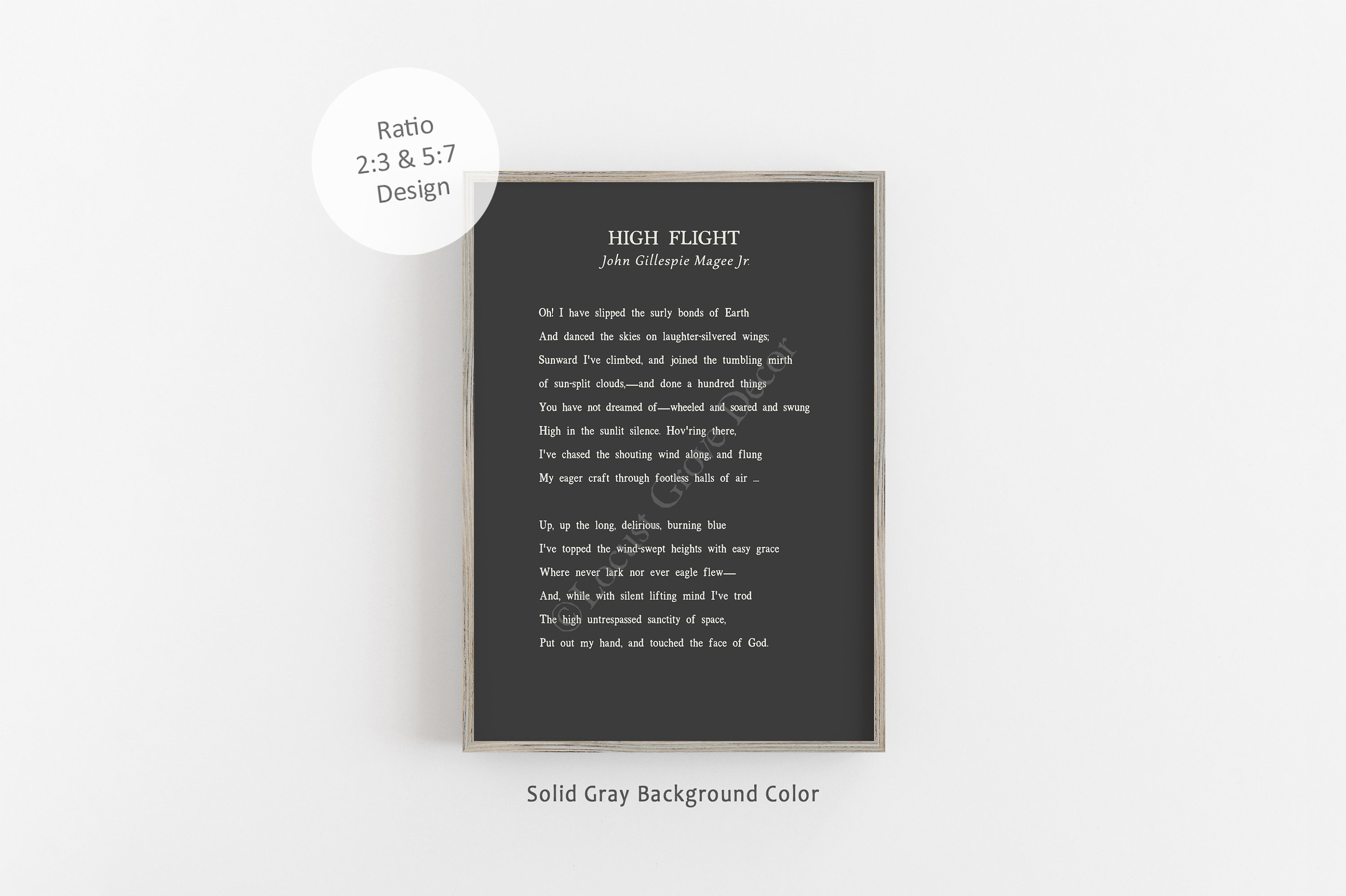 High Flight Poem by Fighter Pilot John Gillespie Magee Jr., Instant ...
