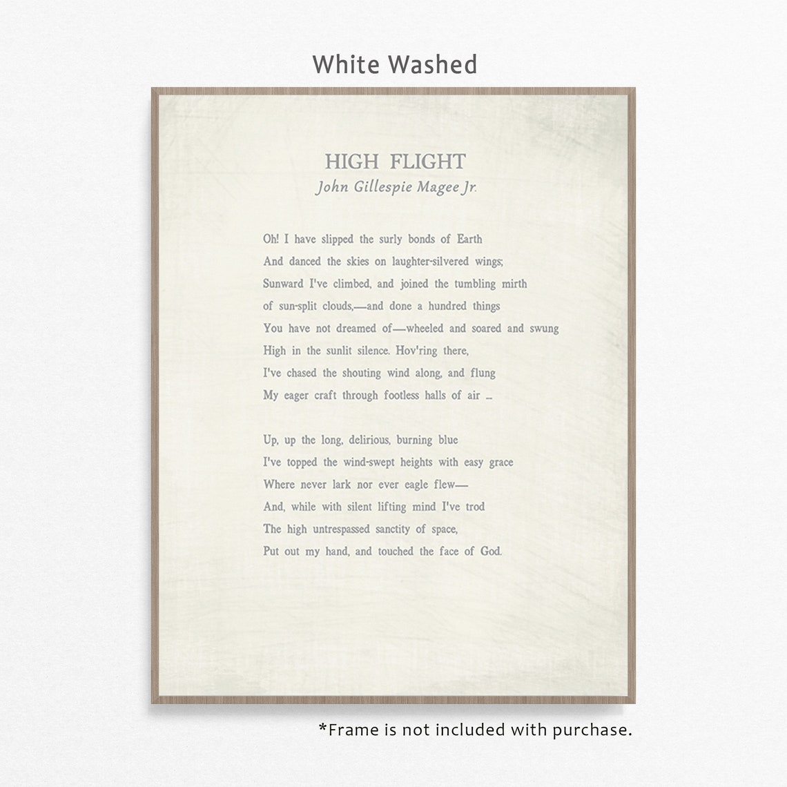 High Flight Poem by Fighter Pilot John Gillespie Magee Jr. Ready-to ...