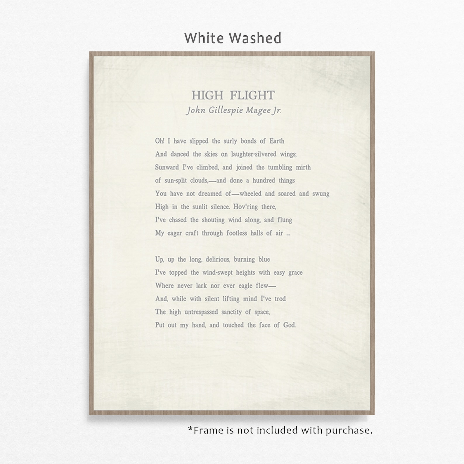 High Flight Poem by Fighter Pilot John Gillespie Magee Jr. Ready-to ...