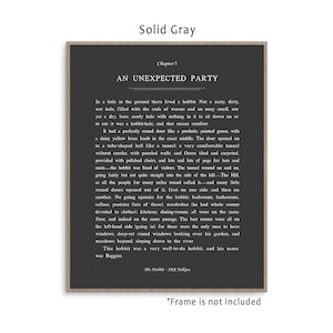 The Hobbit Chapter 1 an Unexpected Party Art Print Poster, JRR Tolkien ...