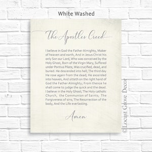 The Apostle's Creed Metal Print, Apostolic Prayer Metal Sign, Entryway ...