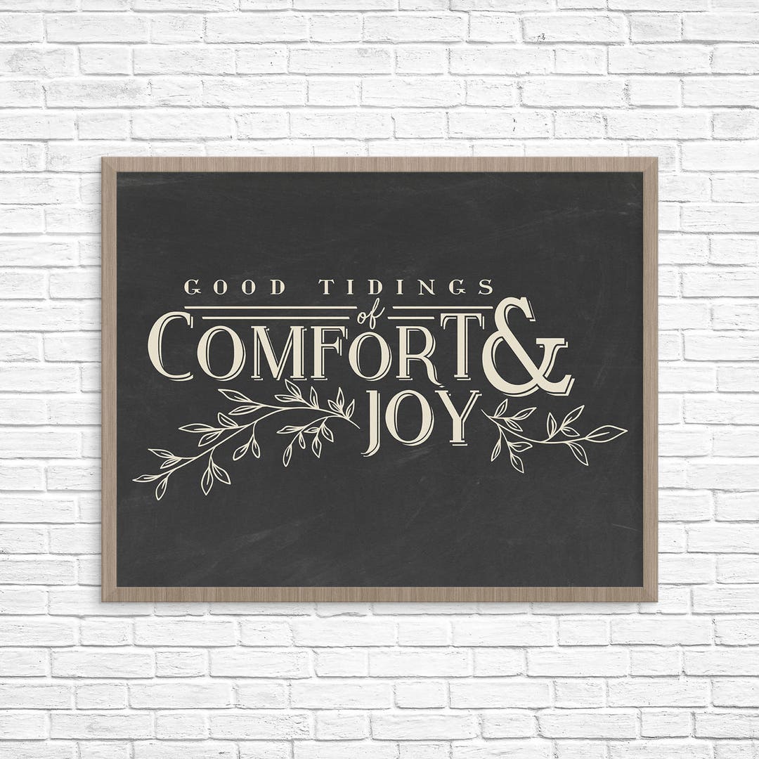 Good Tidings of Comfort and Joy, Art Print, Poster, Christmas Decor ...