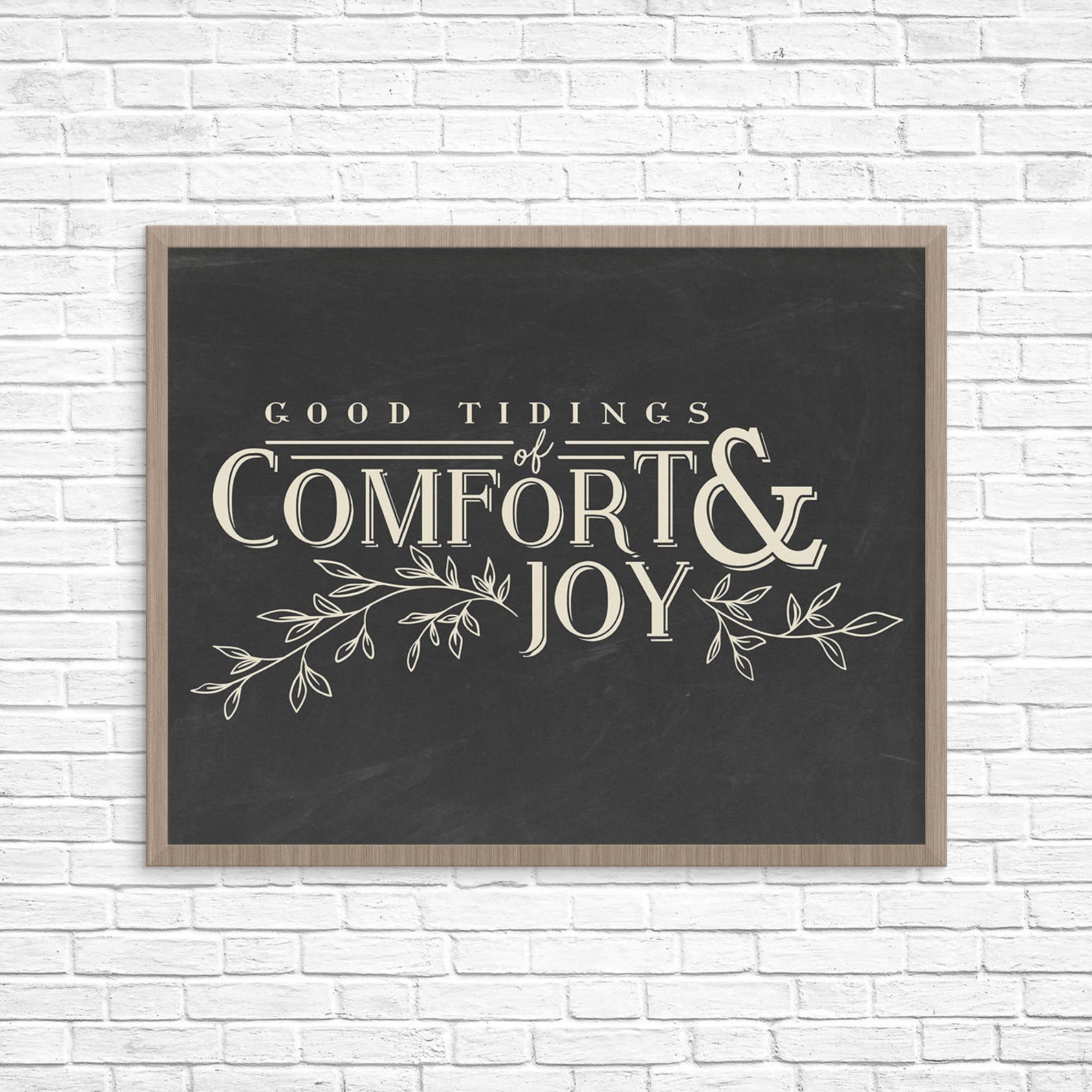 Good Tidings of Comfort and Joy, Art Print, Poster, Christmas Decor ...