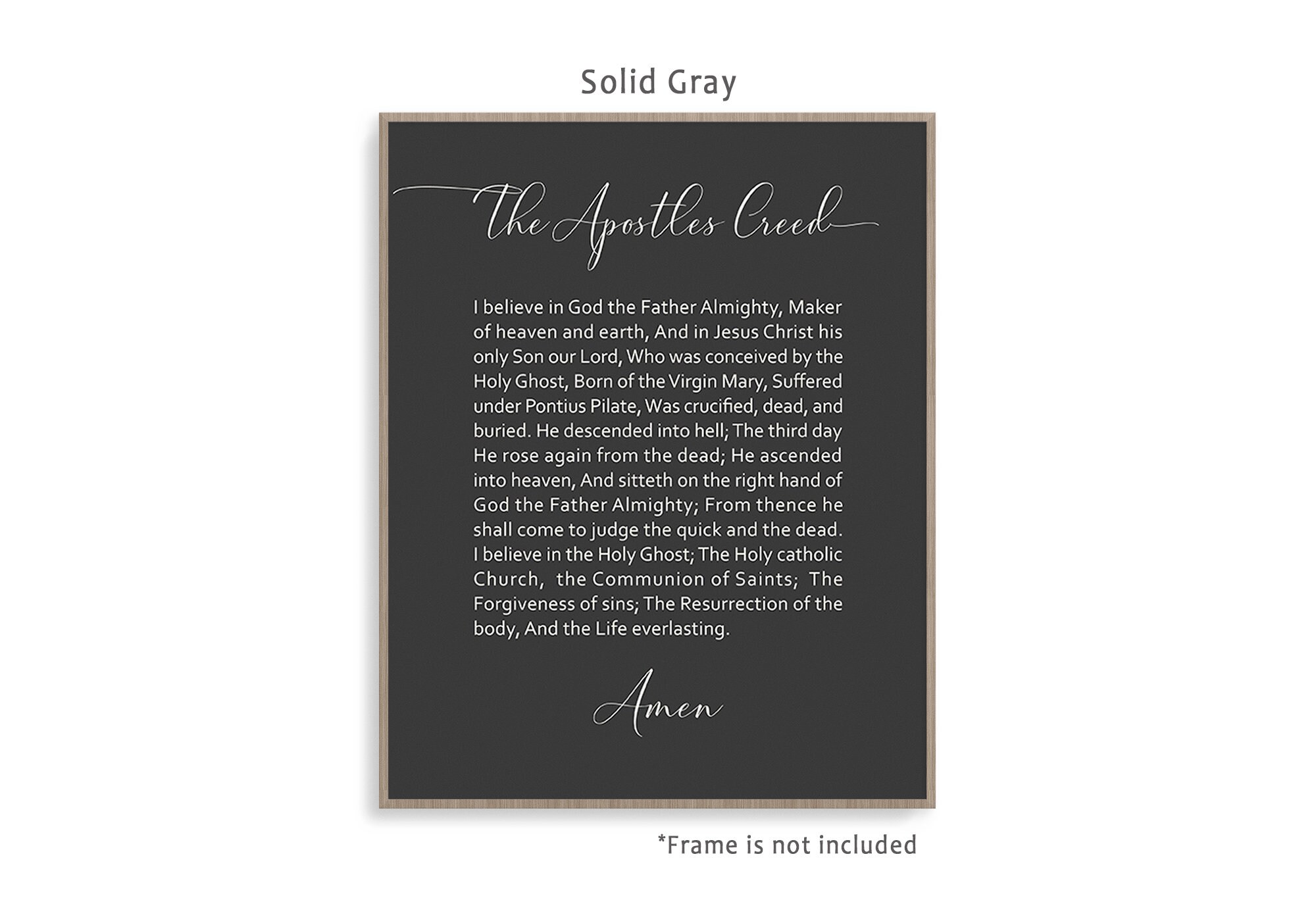 The Apostle's Creed Mailed Print, Christian Statement of Beliefs Wall ...