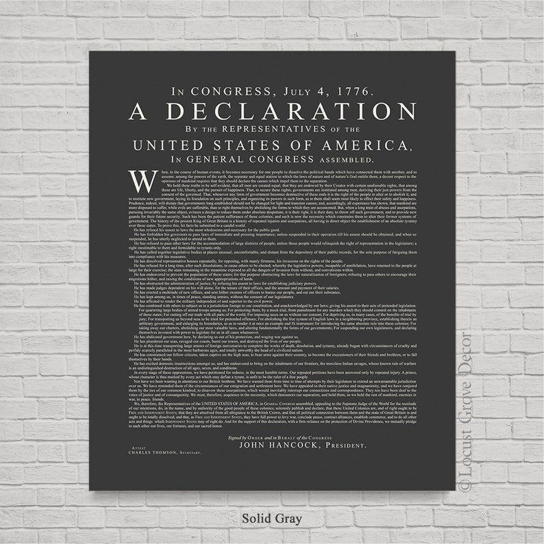 The Declaration of Independence Metal Print John Hancock - Etsy