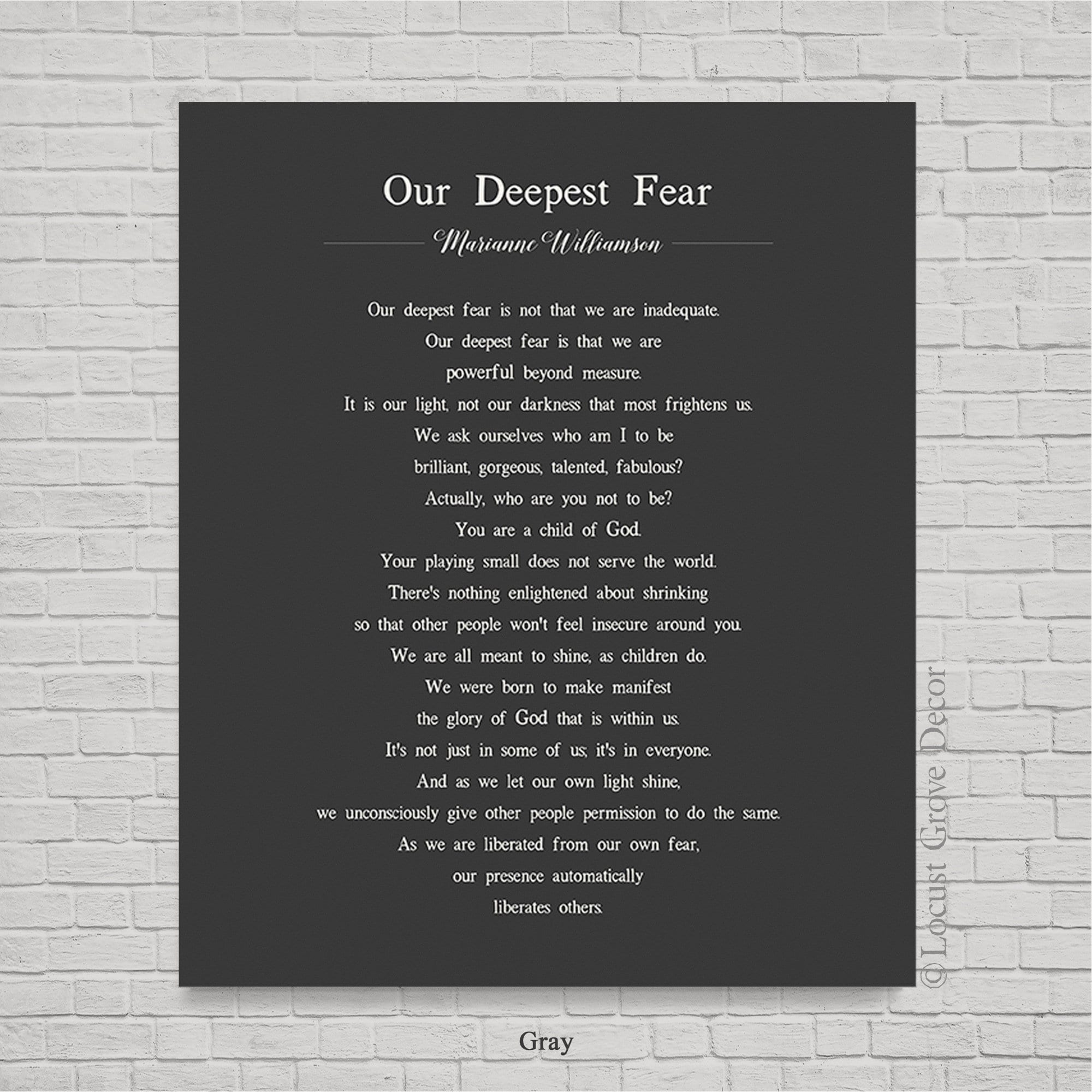 Our Deepest Fear Metal Print Our Deepest Fear Poem by - Etsy