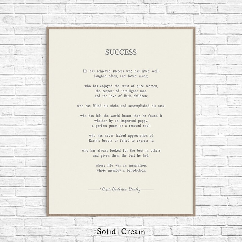 Success Poem by Bessie Anderson Stanley Art Print Poster - Etsy