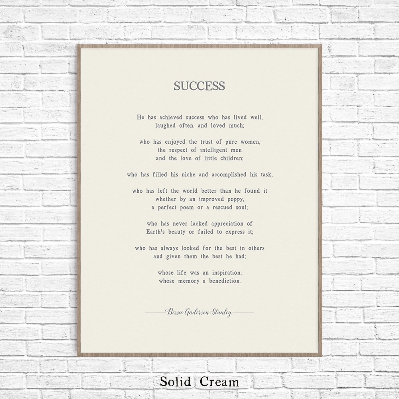 Success Poem by Bessie Anderson Stanley Art Print Poster, Ready-to ...