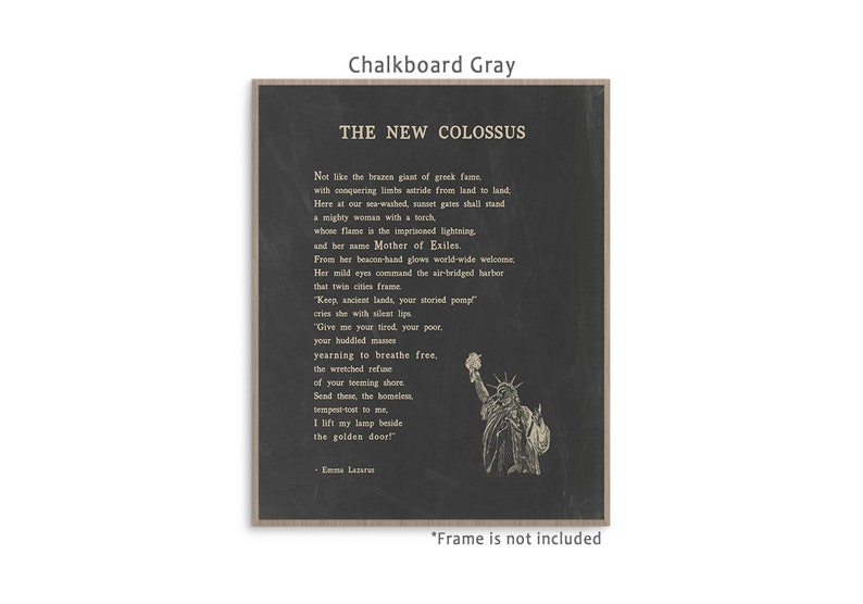 Statue of Liberty Poem by Emma Lazarus Entitled the New Colossus ...