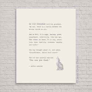 The One You Feed Metal Print, Cherokee Legend, Battle Between Two ...