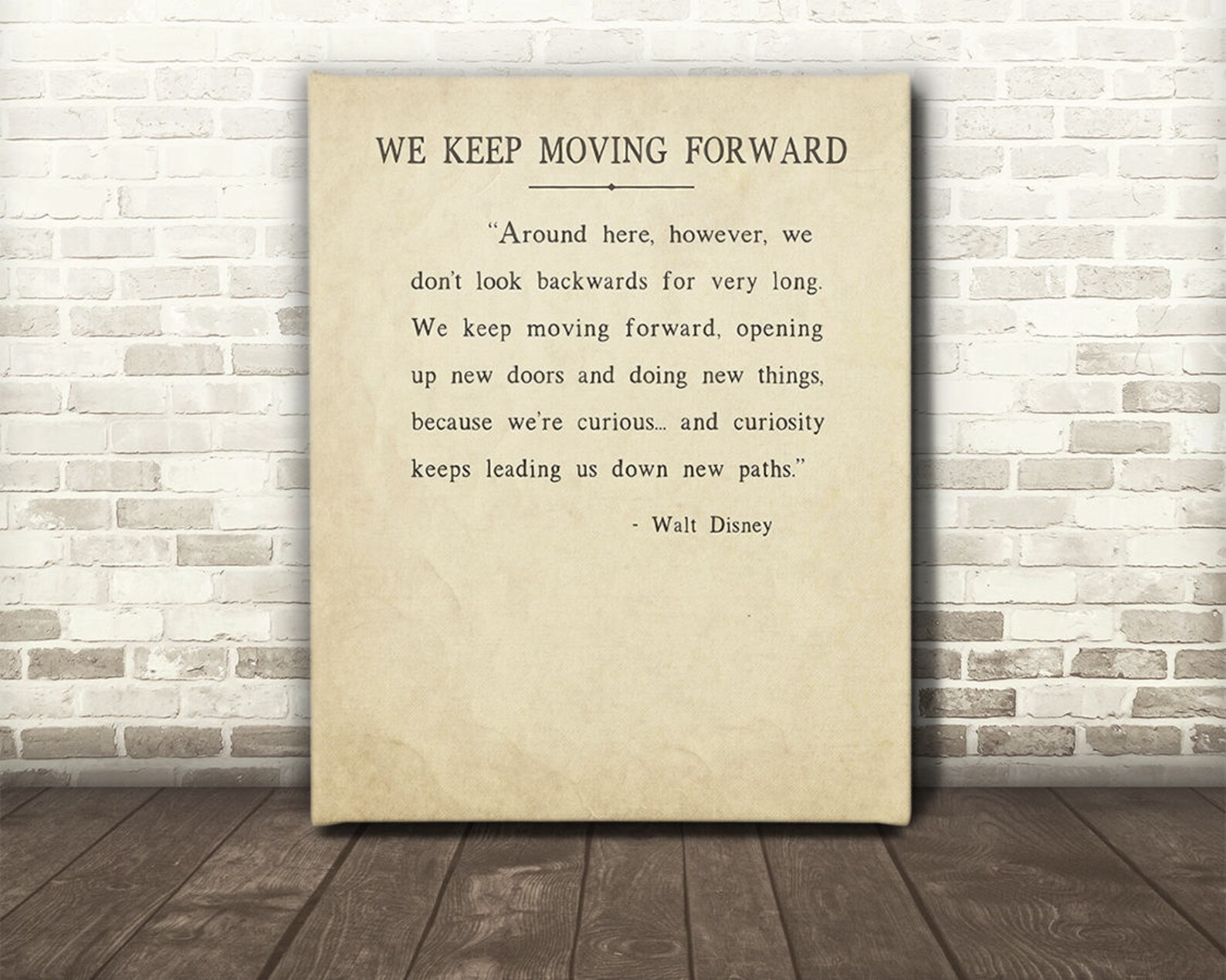 Walt Disney Quote We Keep Moving Forward Canvas Gallery | Etsy
