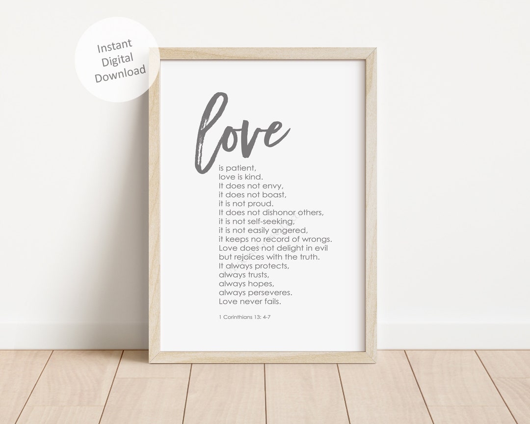 1 Corinthians 13 Printable Wall Art | Love is Patient, Love is Kind ...