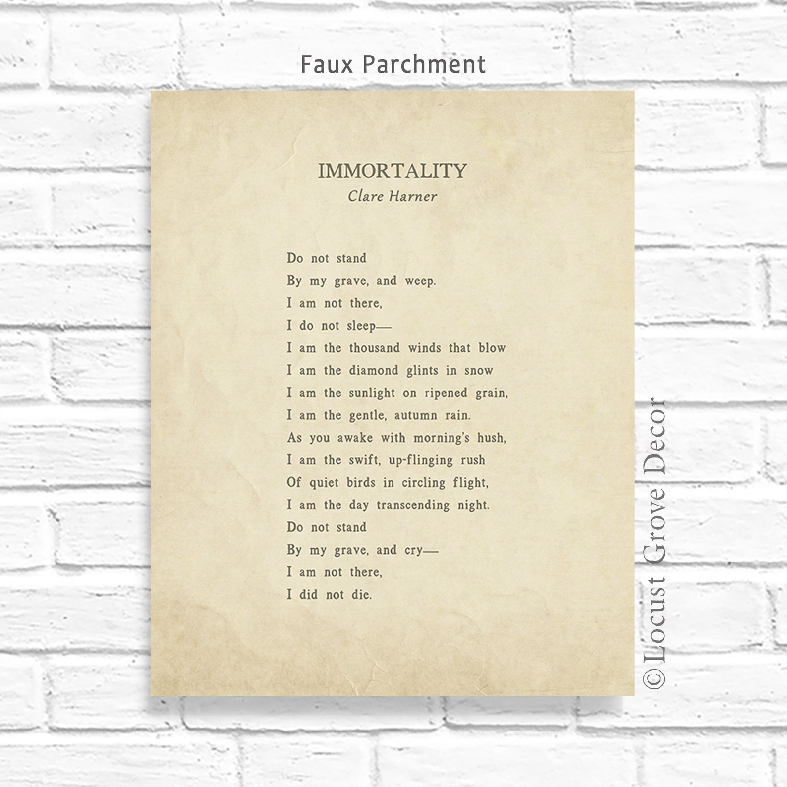 Immortality Poem by Clare Harner Metal Print Do Not Stand by - Etsy