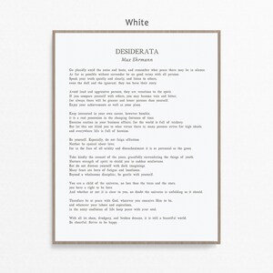 Desiderata Poem by Max Ehrmann Inspirational Art Print Poster With ...