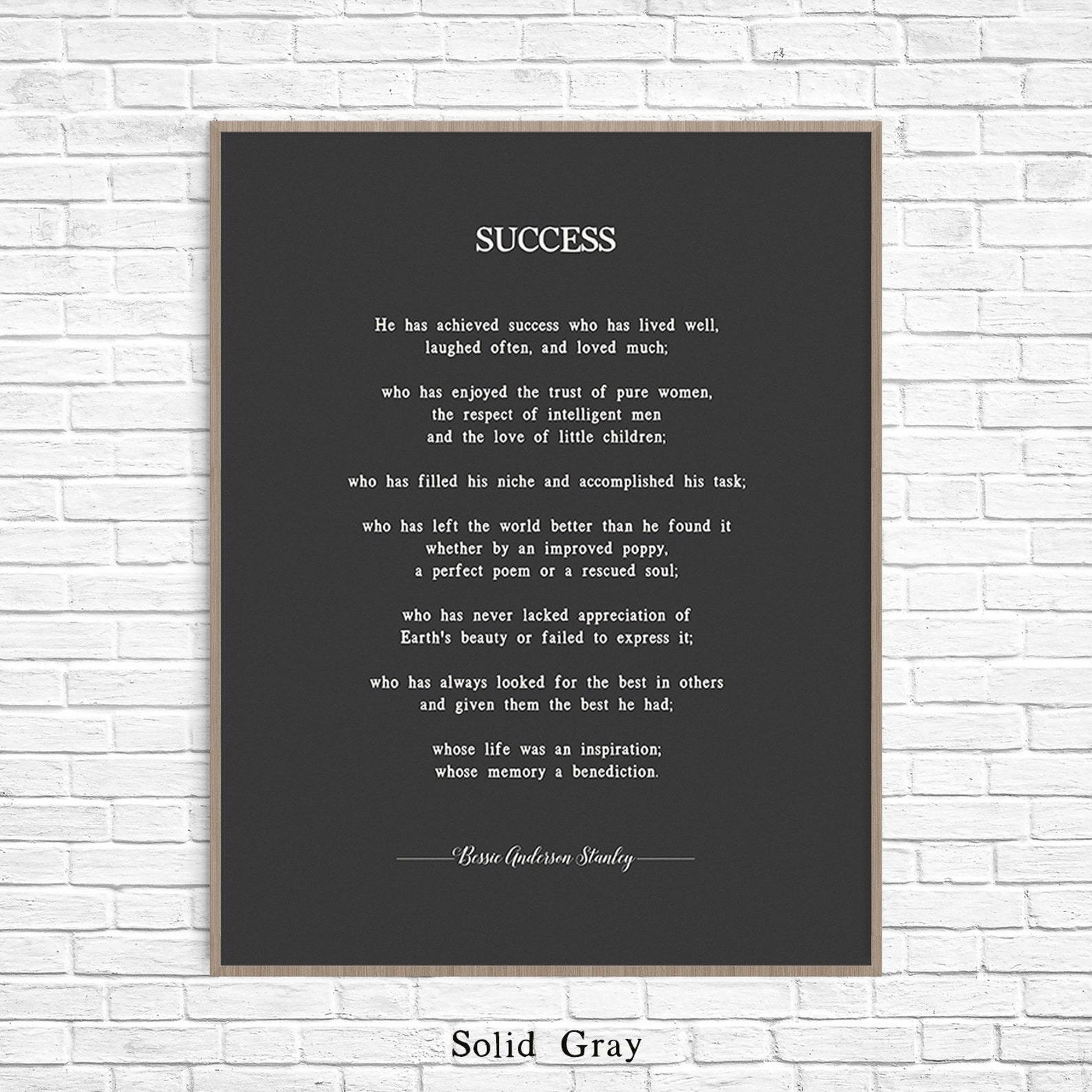 Success Poem by Bessie Anderson Stanley Art Print Poster, Ready-to ...