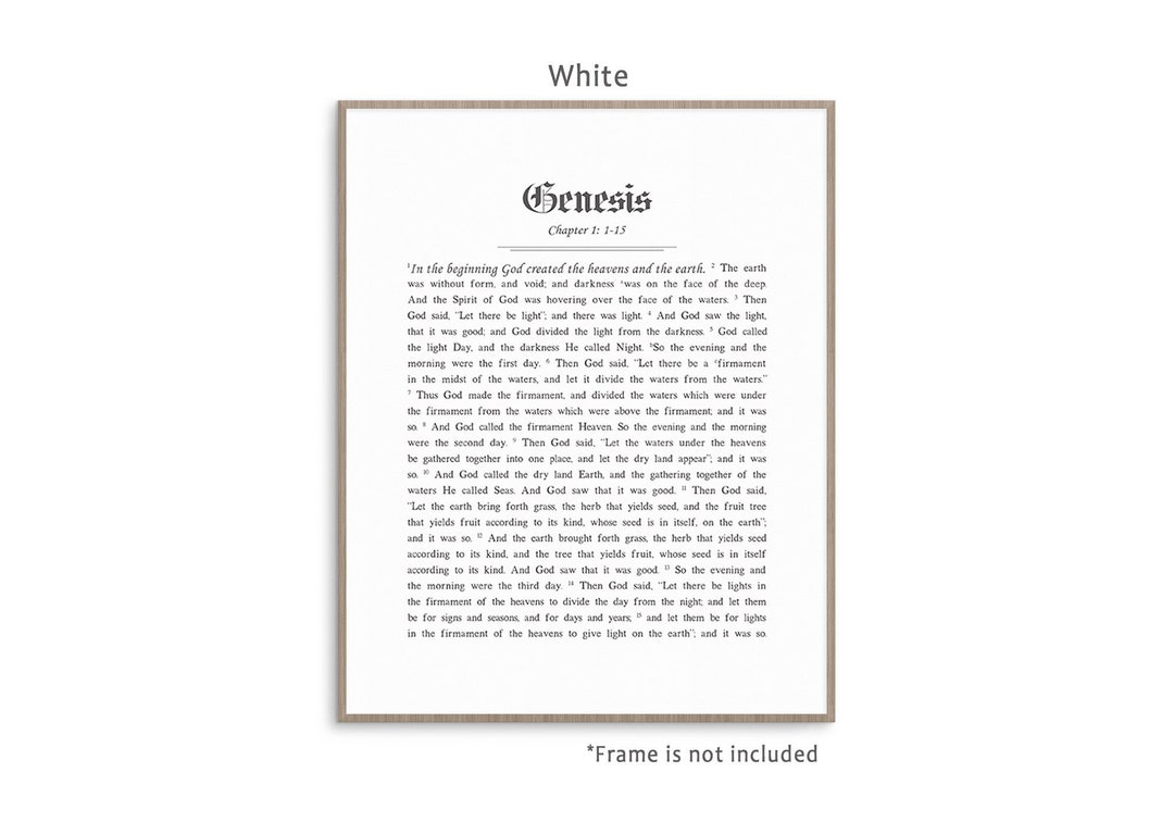 Genesis Chapter 1 Bible Story of Creation Art Print Poster in Multiple ...