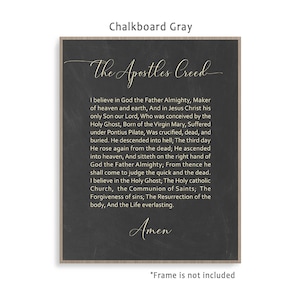The Apostle's Creed Mailed Print, Christian Statement of Beliefs Wall ...