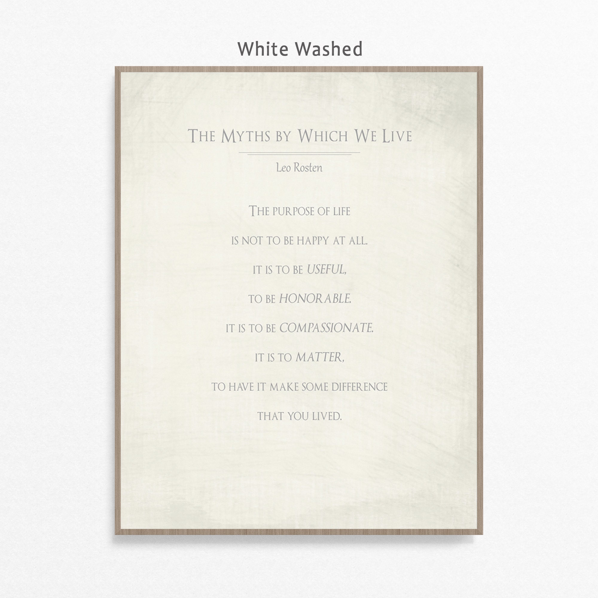 The Myths by Which We Live by Leo Rosten Ready-to-frame Art - Etsy