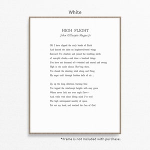 High Flight Poem by Fighter Pilot John Gillespie Magee Jr. Ready-to ...