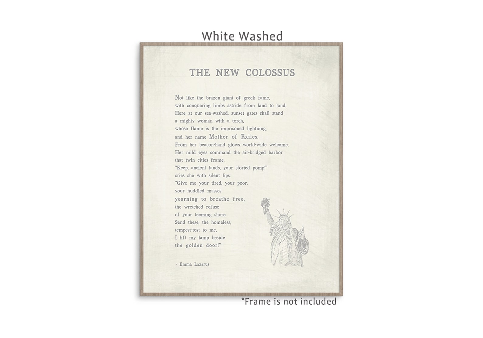 Statue of Liberty Poem by Emma Lazarus Entitled the New Colossus ...