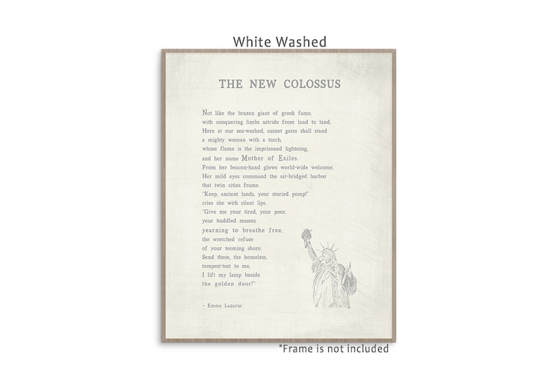 Statue of Liberty Poem by Emma Lazarus Entitled the New Colossus ...