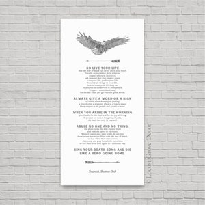 Tecumseh Poem Metal Print, Native American Shawnee Chief Tecumseh Quote ...
