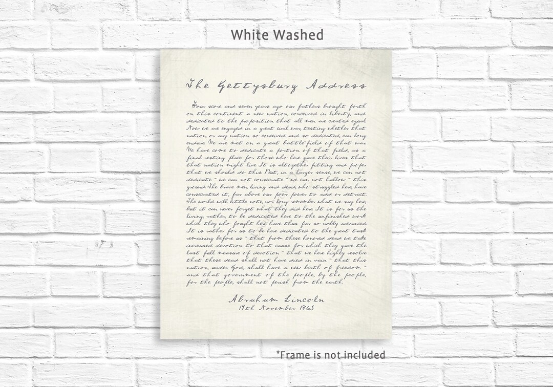 The Gettysburg Address Metal Print, Abraham Lincoln Quote, Abraham ...