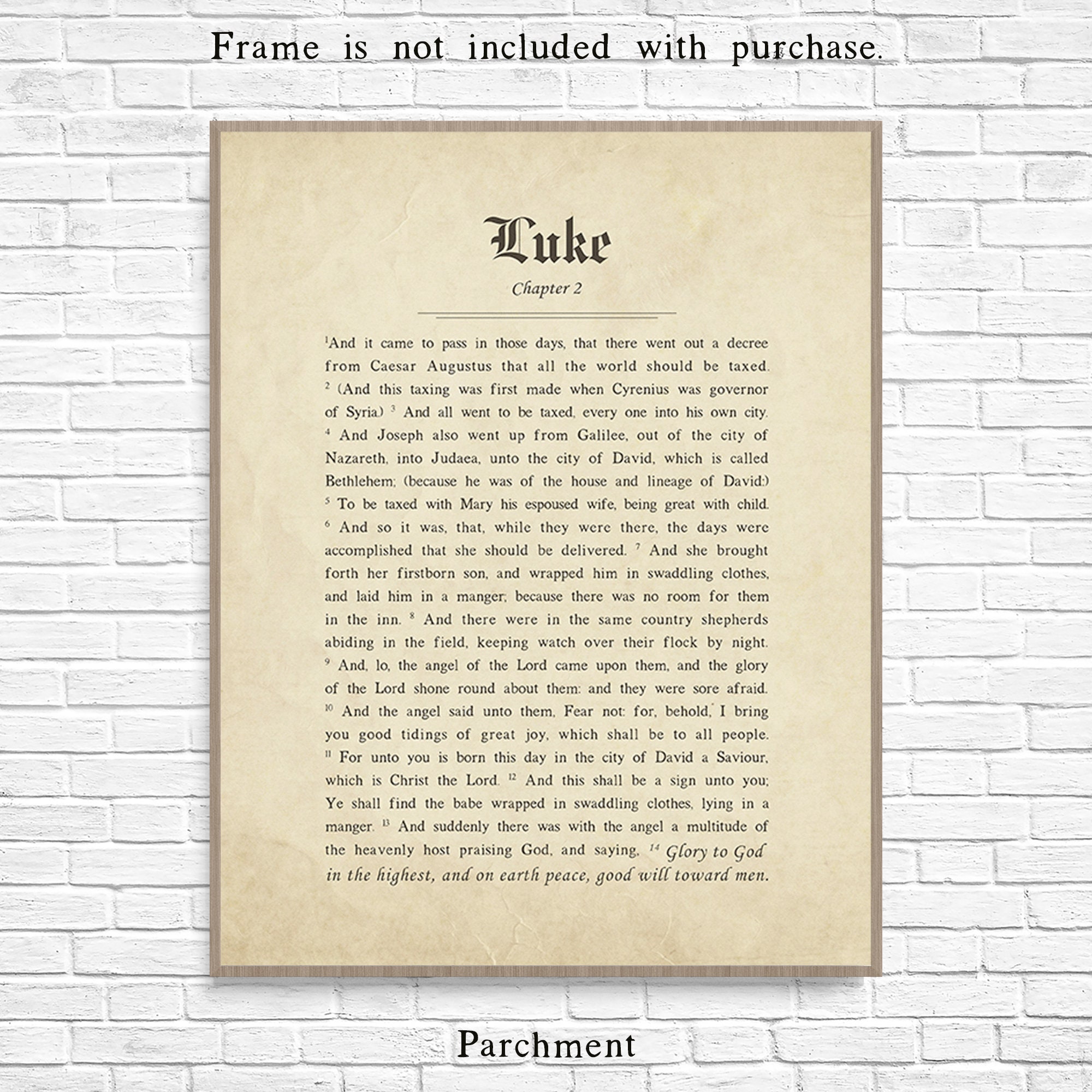 Luke Chapter 2 Bible Story of Jesus Birth Nativity Story Art | Etsy