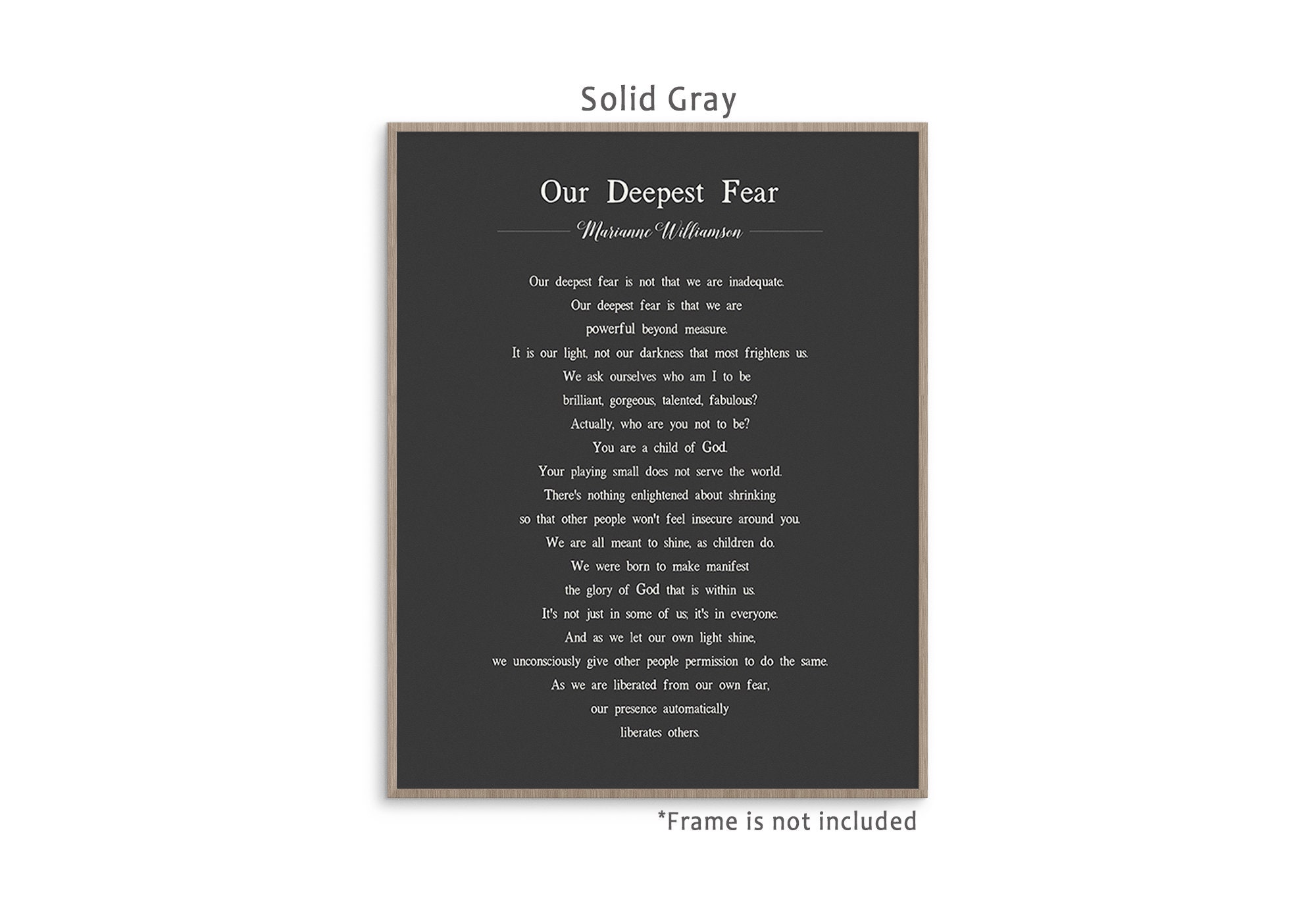 Our Deepest Fear Poem by American Poet Marianne Williamson Motivational ...