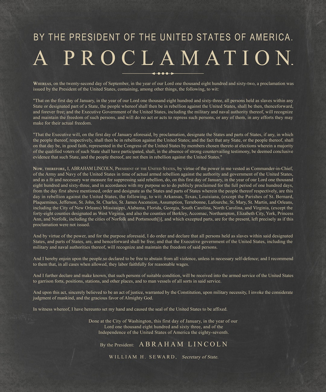 The Emancipation Proclamation Ready-to-frame Publication Style - Etsy