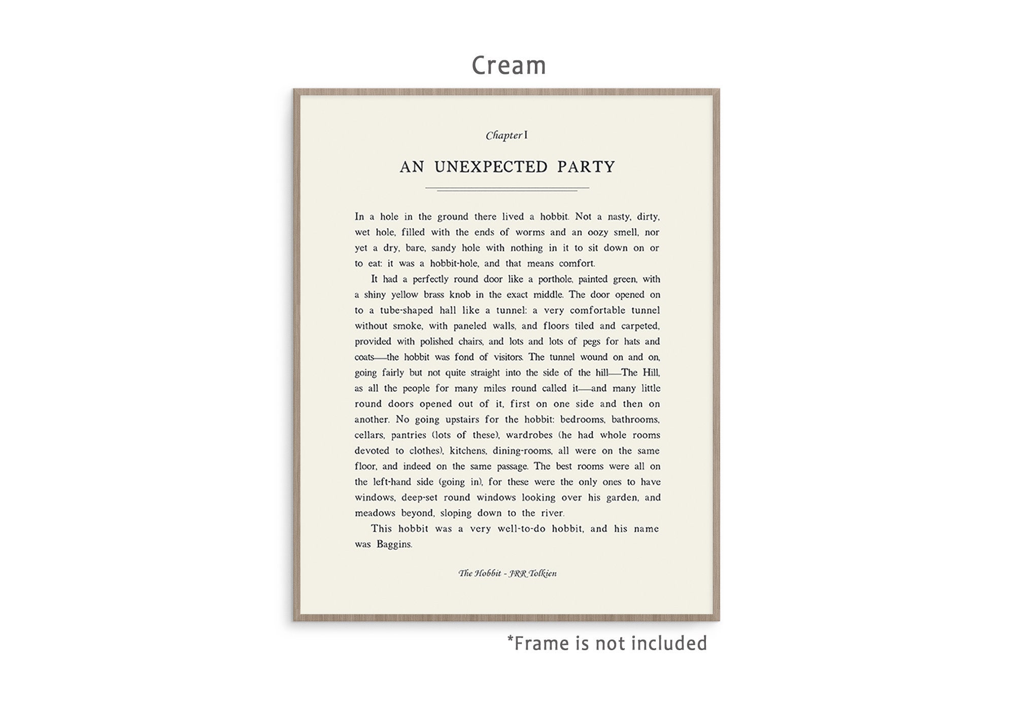 The Hobbit Chapter 1 an Unexpected Party Art Print Poster, JRR Tolkien ...