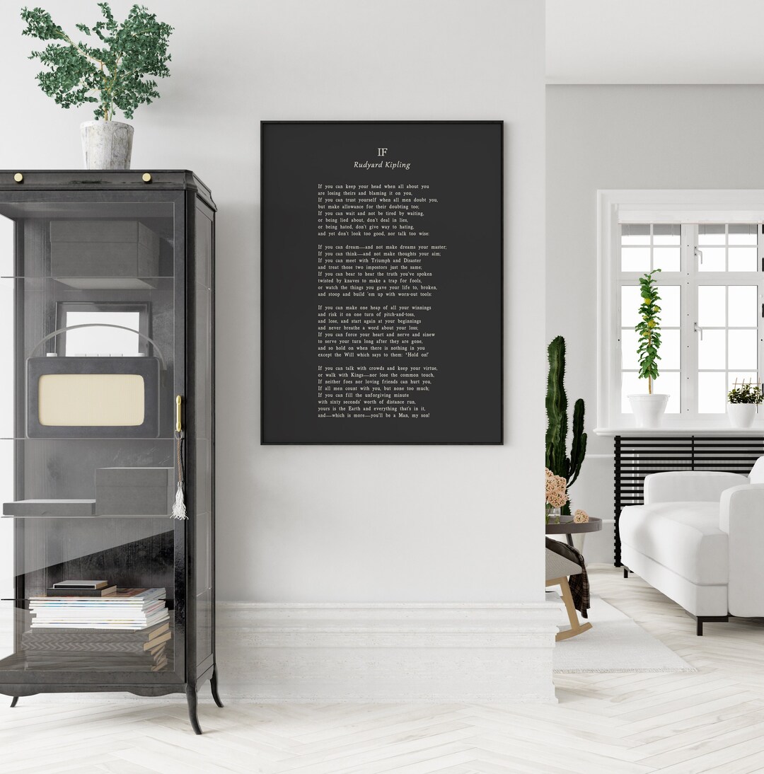 If Poem by Rudyard Kipling Ready-to-frame Art Print Poster With ...