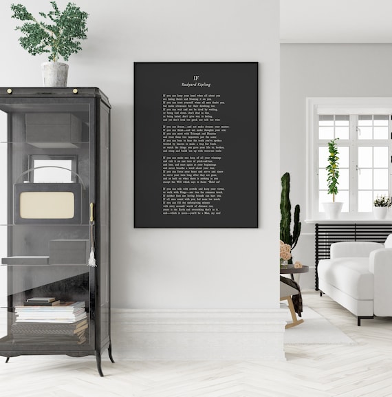 If Poem by Rudyard Kipling Ready-to-frame Art Print | Etsy