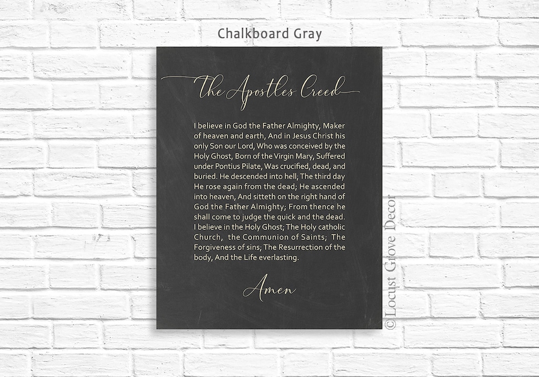 The Apostle's Creed Metal Print, Apostolic Prayer Metal Sign, Entryway ...
