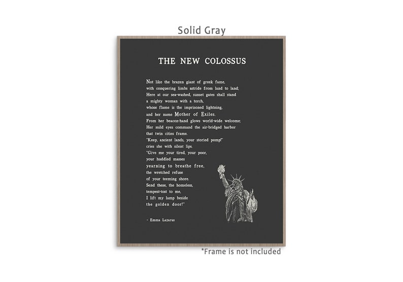 Statue of Liberty Poem by Emma Lazarus Entitled the New Colossus ...