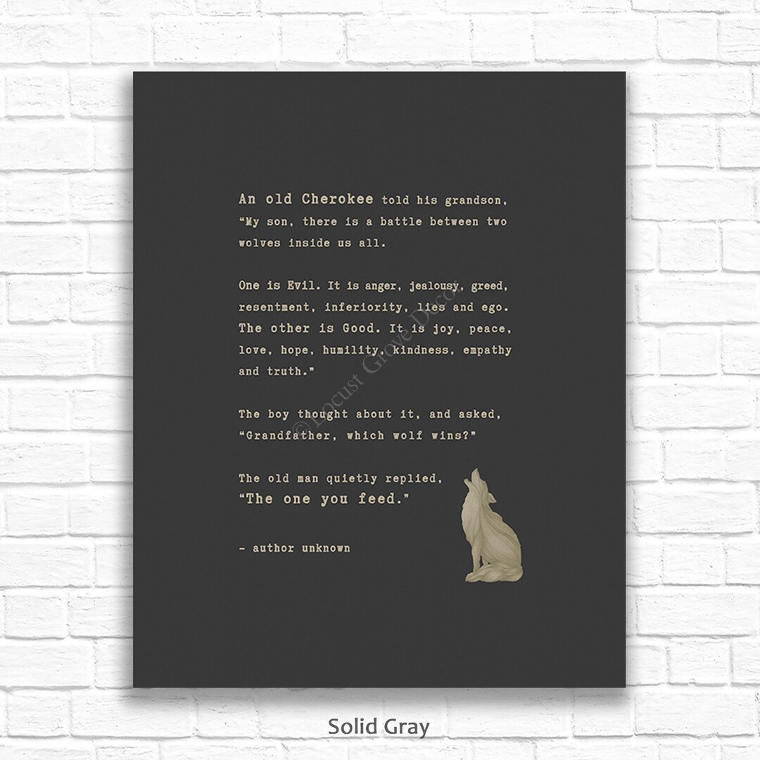 The One You Feed Metal Print, Cherokee Legend, Battle Between Two ...