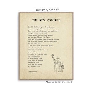 Statue of Liberty Poem by Emma Lazarus Entitled the New Colossus ...