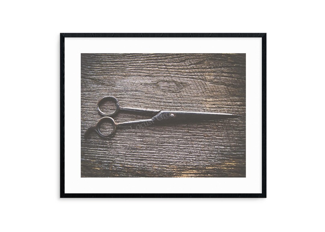 Old Hair Shears Photography Art Print, Vintage Barber Tools, Bathroom ...