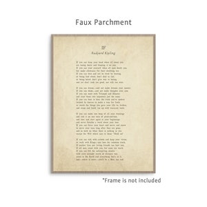 If Poem by Rudyard Kipling Ready-to-frame Art Print Poster With ...