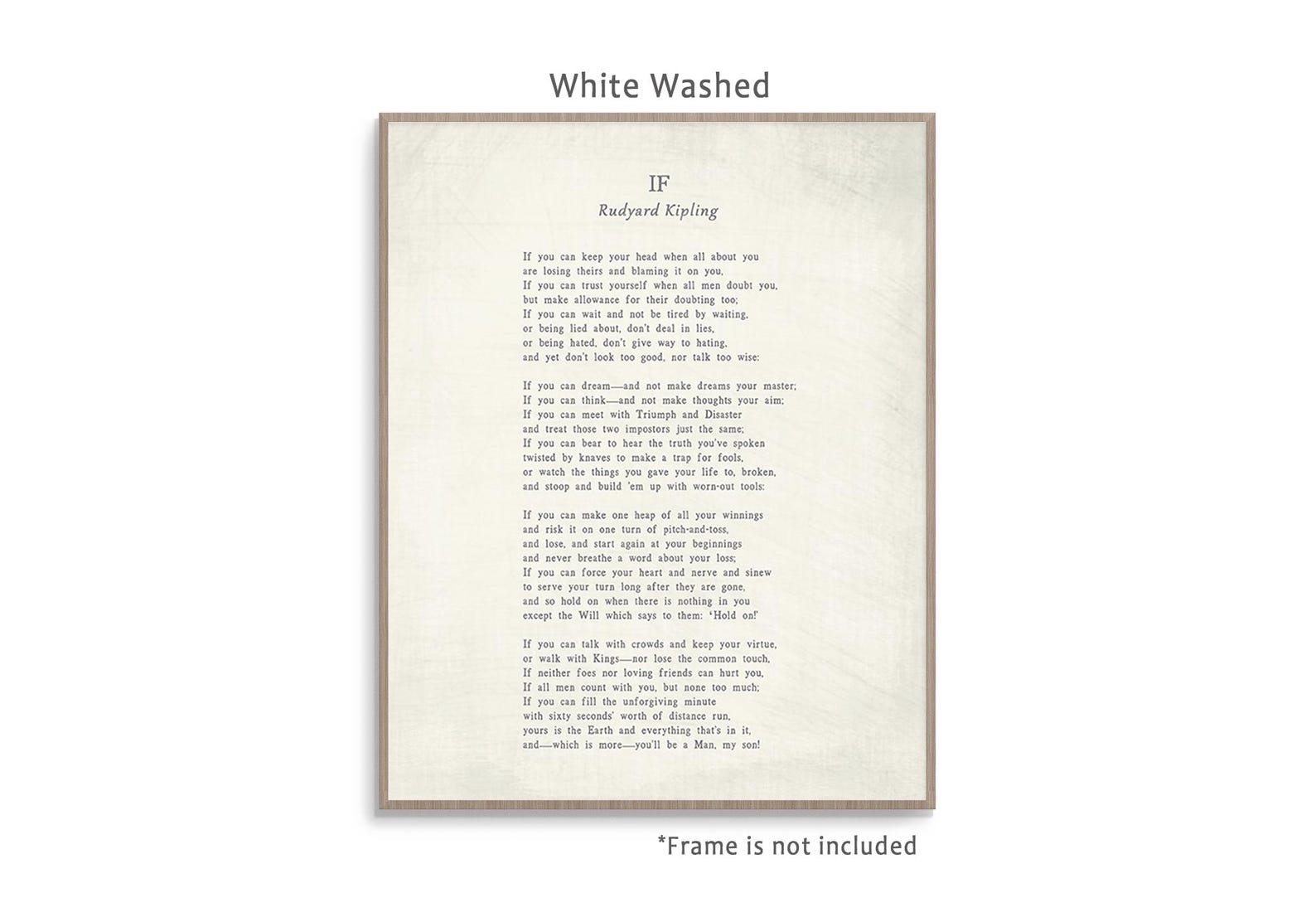 If Poem by Rudyard Kipling Ready-to-frame Art Print Poster on White ...