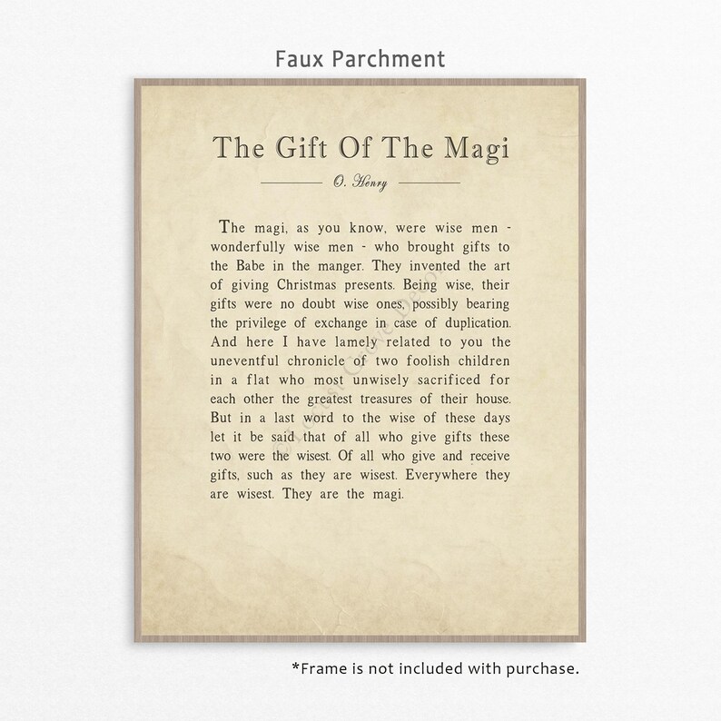 The Gift of the Magi Christmas Wall Art Print Poster, Bookpage Print ...