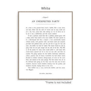 The Hobbit Chapter 1 an Unexpected Party Art Print Poster, JRR Tolkien ...