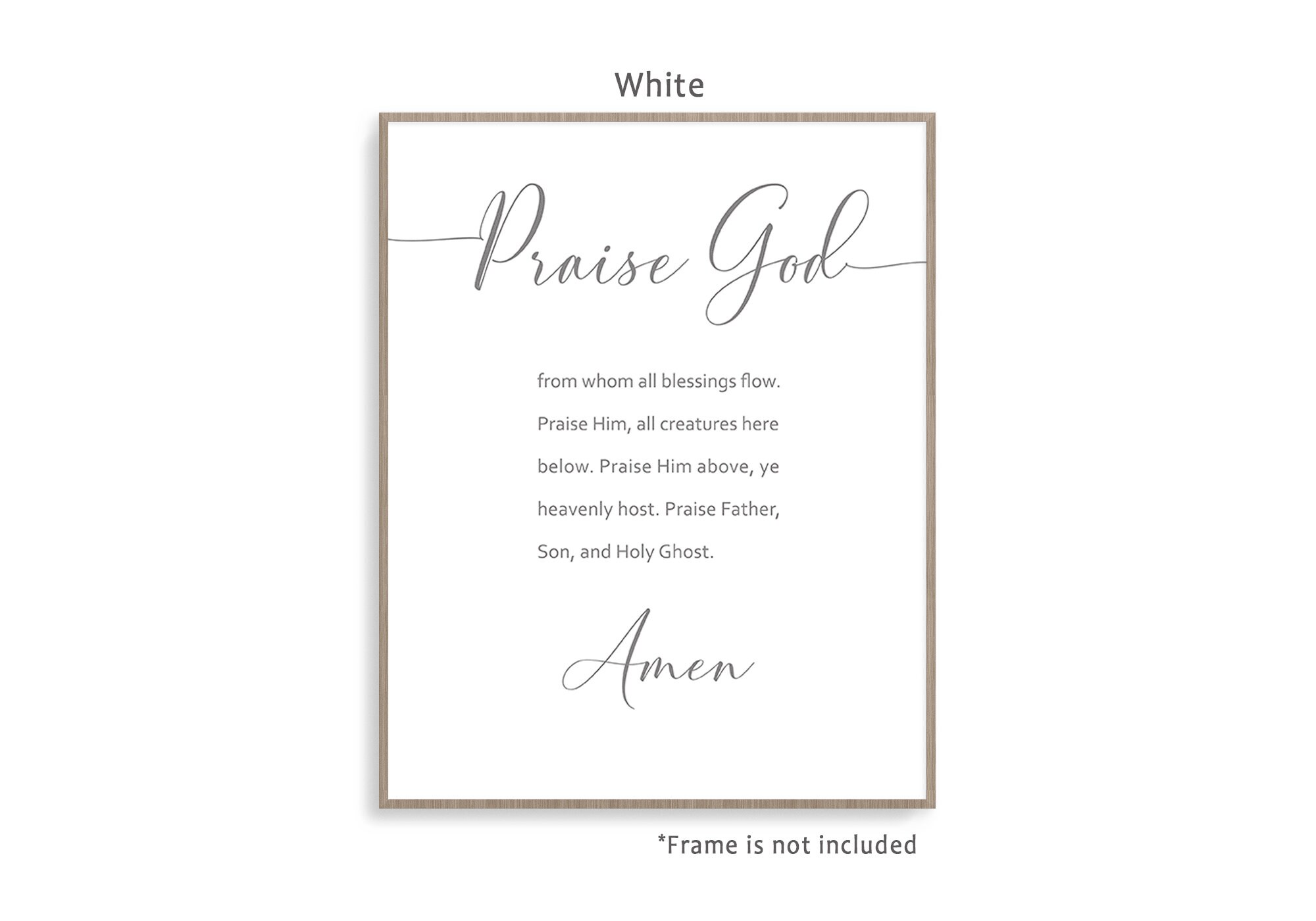 Doxology Mailed Print, Praise God From Whom All Blessings Flow Prayer ...